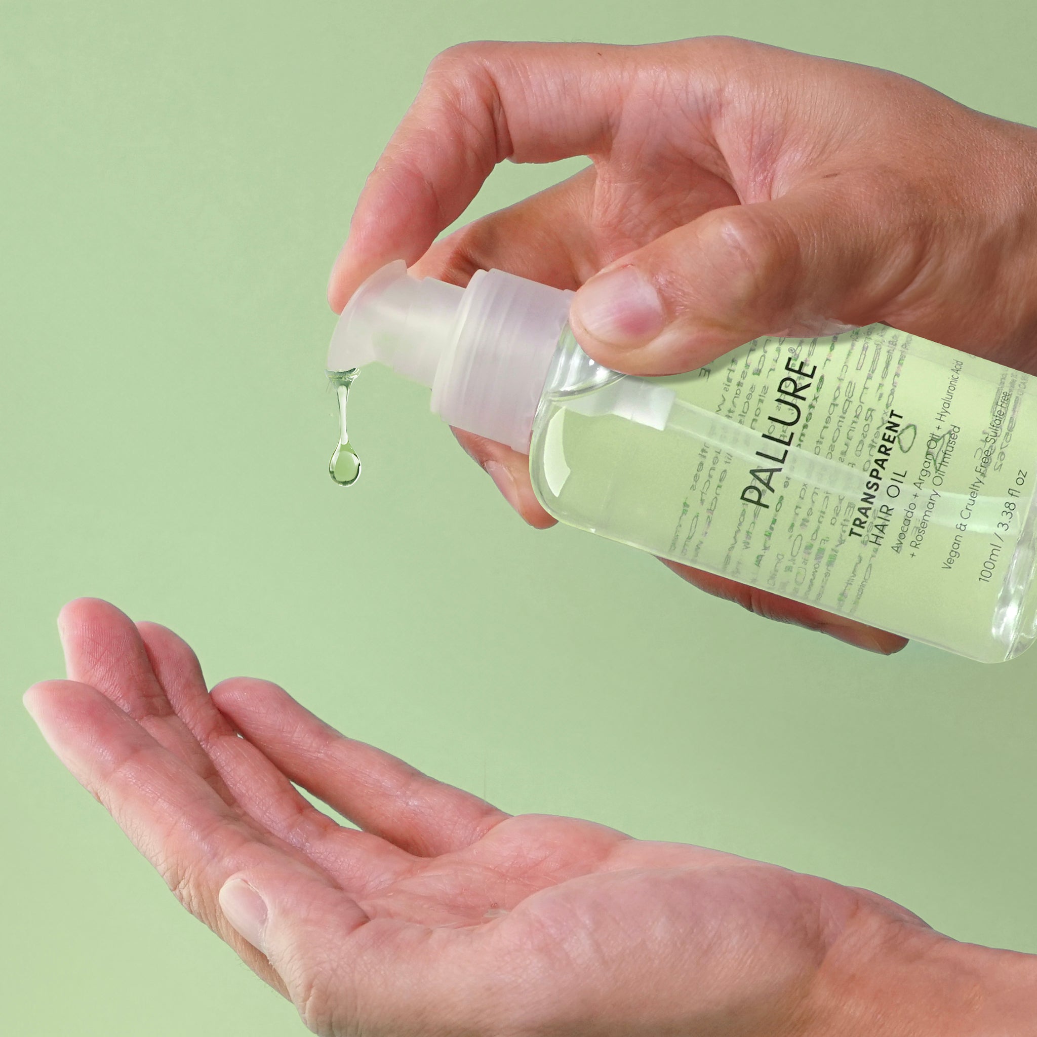 Pallure Transparent Hair Oil Treatment to Support Thicker Voluminous Fuller Looking Hair Infused with Hyaluronic Acid